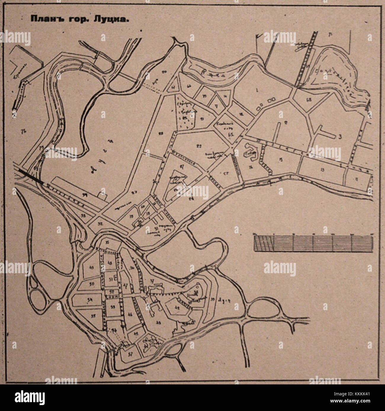 This historical map of Lutsk, created in 1907, provides a detailed ...