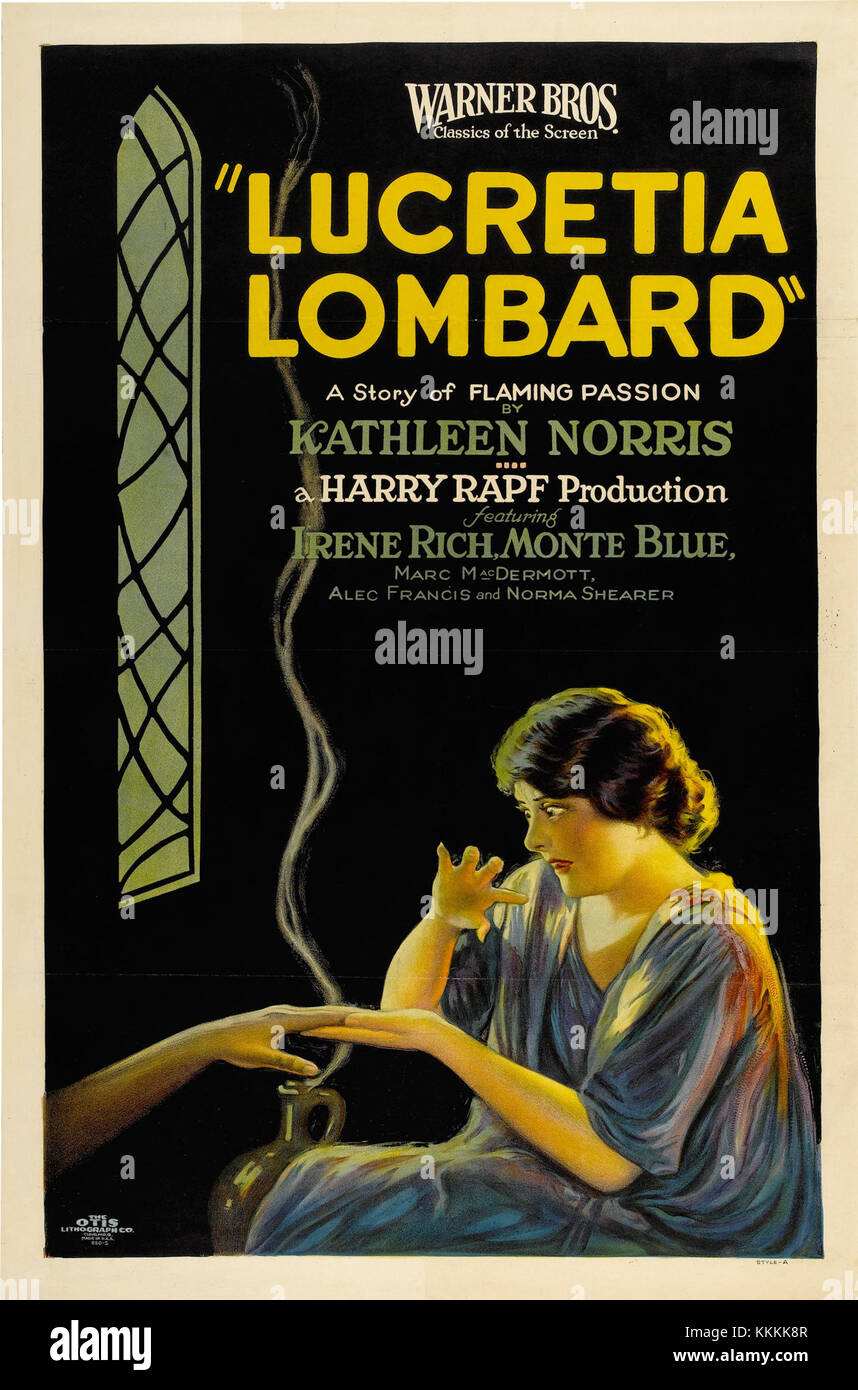 The theatrical poster for *Lucretia Lombard* (1923) presents a striking ...