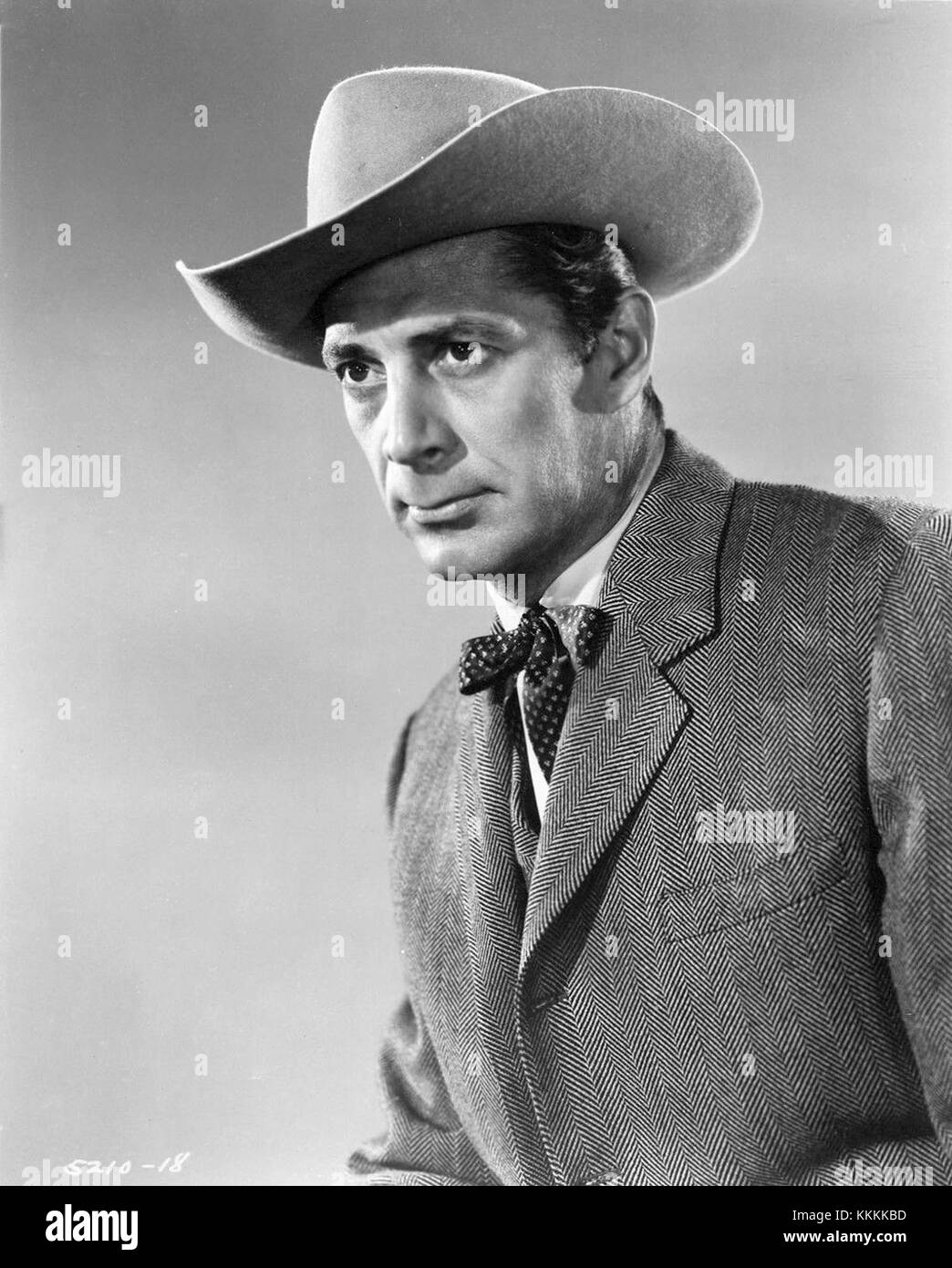 Reed Hadley portrays a character in the 1950 film 'Kansas Pacific,' a ...