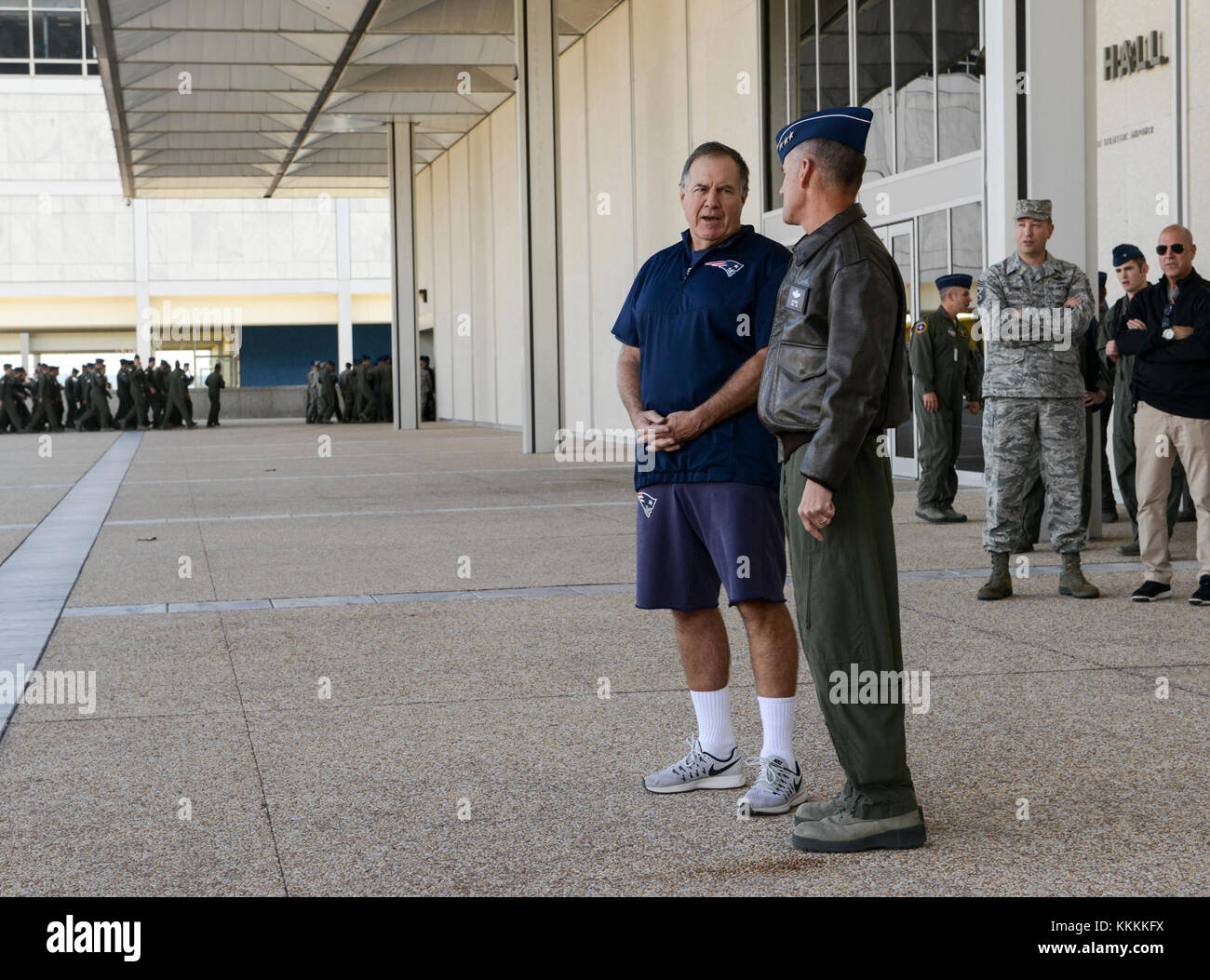 New England Patriots head coach, Bill Belichick, visits Mitchell Hall ...
