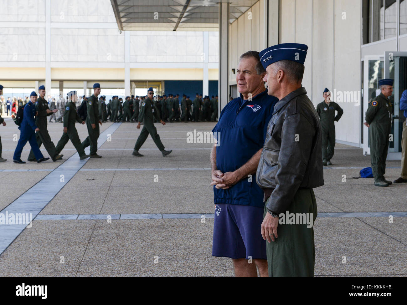 New England Patriots head coach, Bill Belichick, visits Mitchell Hall ...