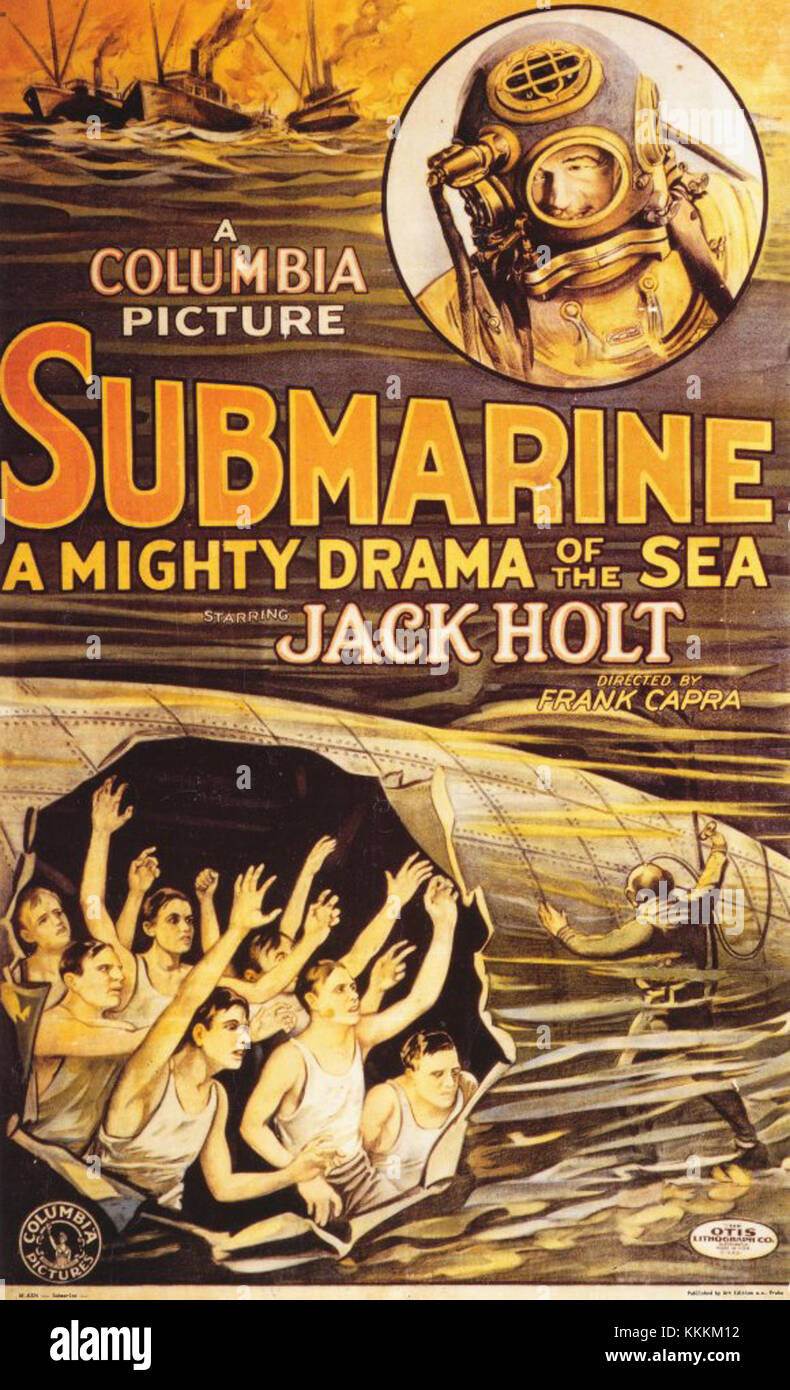 This vintage film poster showcases a classic submarine-themed movie ...