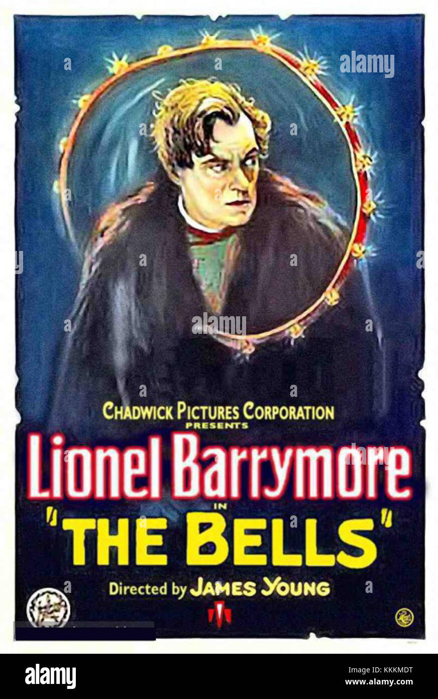 The 1926 poster for 'The Bells,' a silent film, features dramatic ...