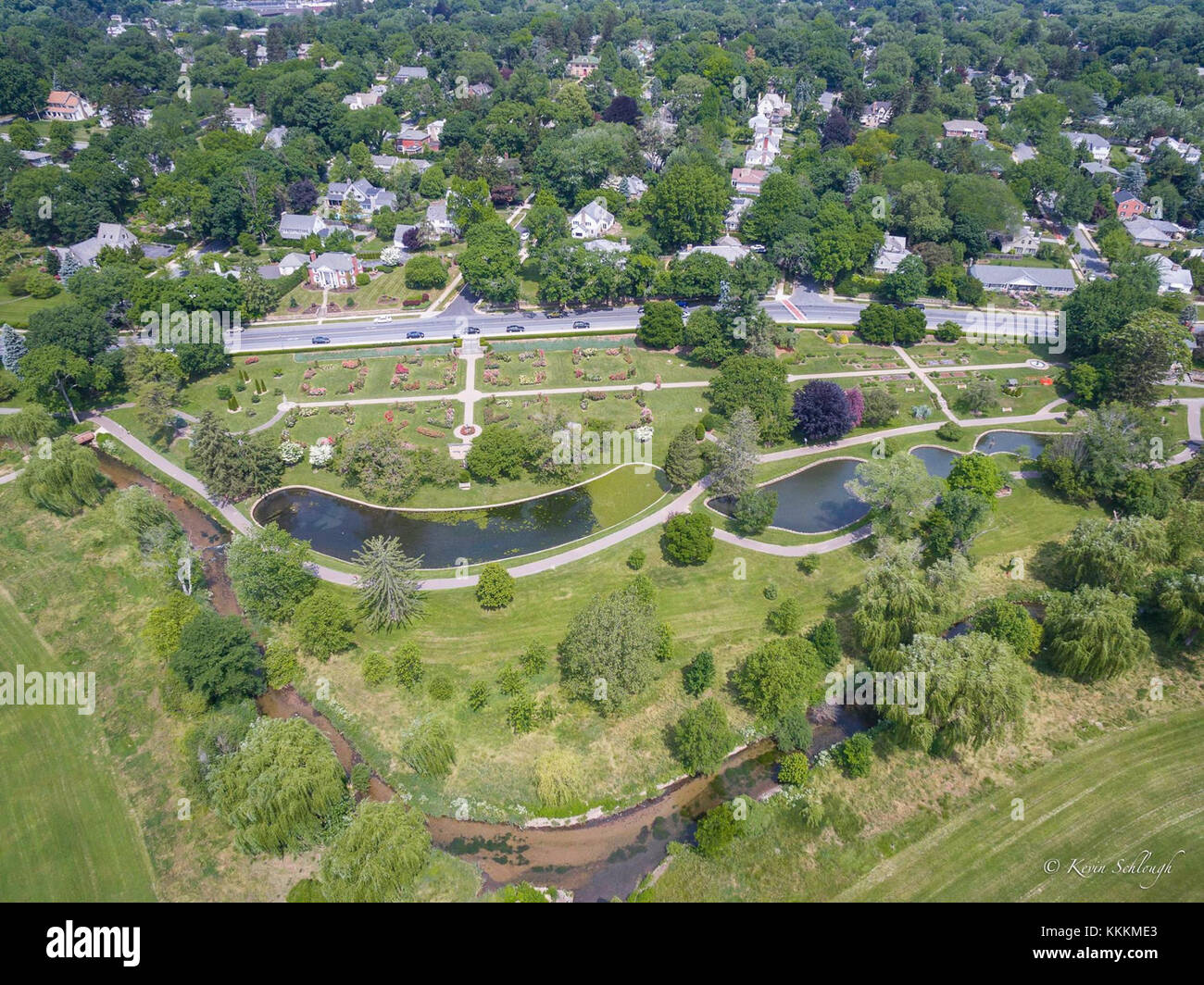 This aerial photograph from 1970 captures the Allentown Rose Garden ...