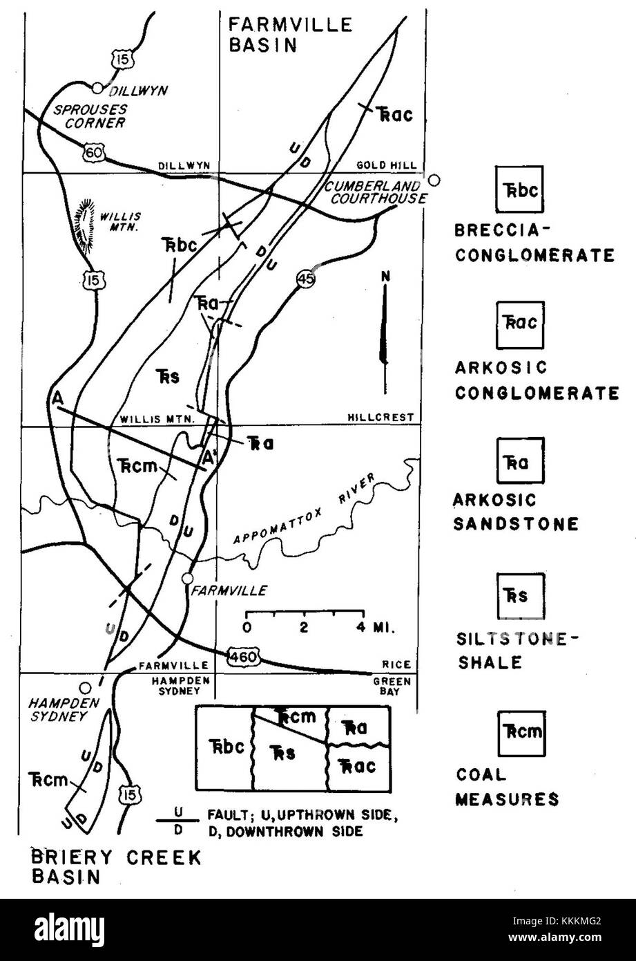 A diagram of the Farmville Basin from Virginia, created by the ...
