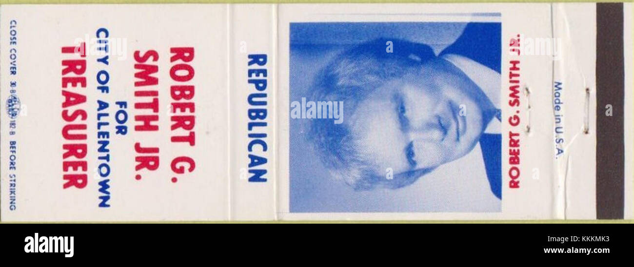 This matchcover from the 1973 Robert Smith election campaign in ...