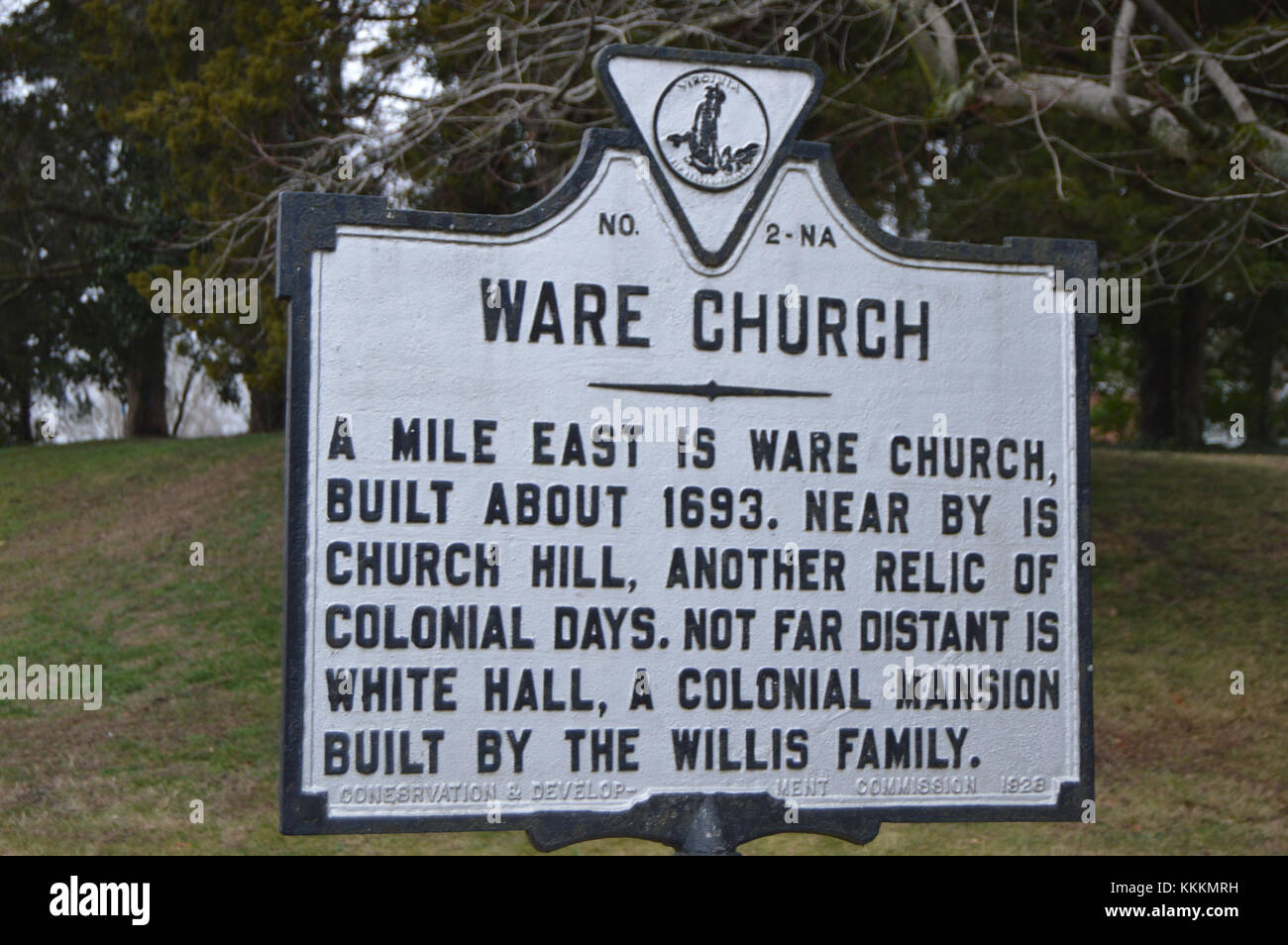 Ware Church historical marker Stock Photo - Alamy