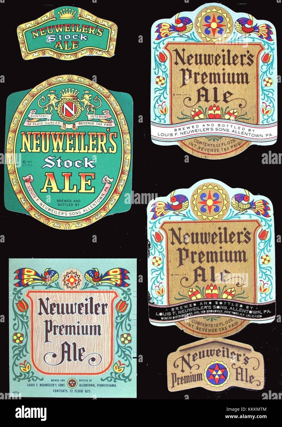 The Neuweiler Beer labels, including label number 13, are a collection ...