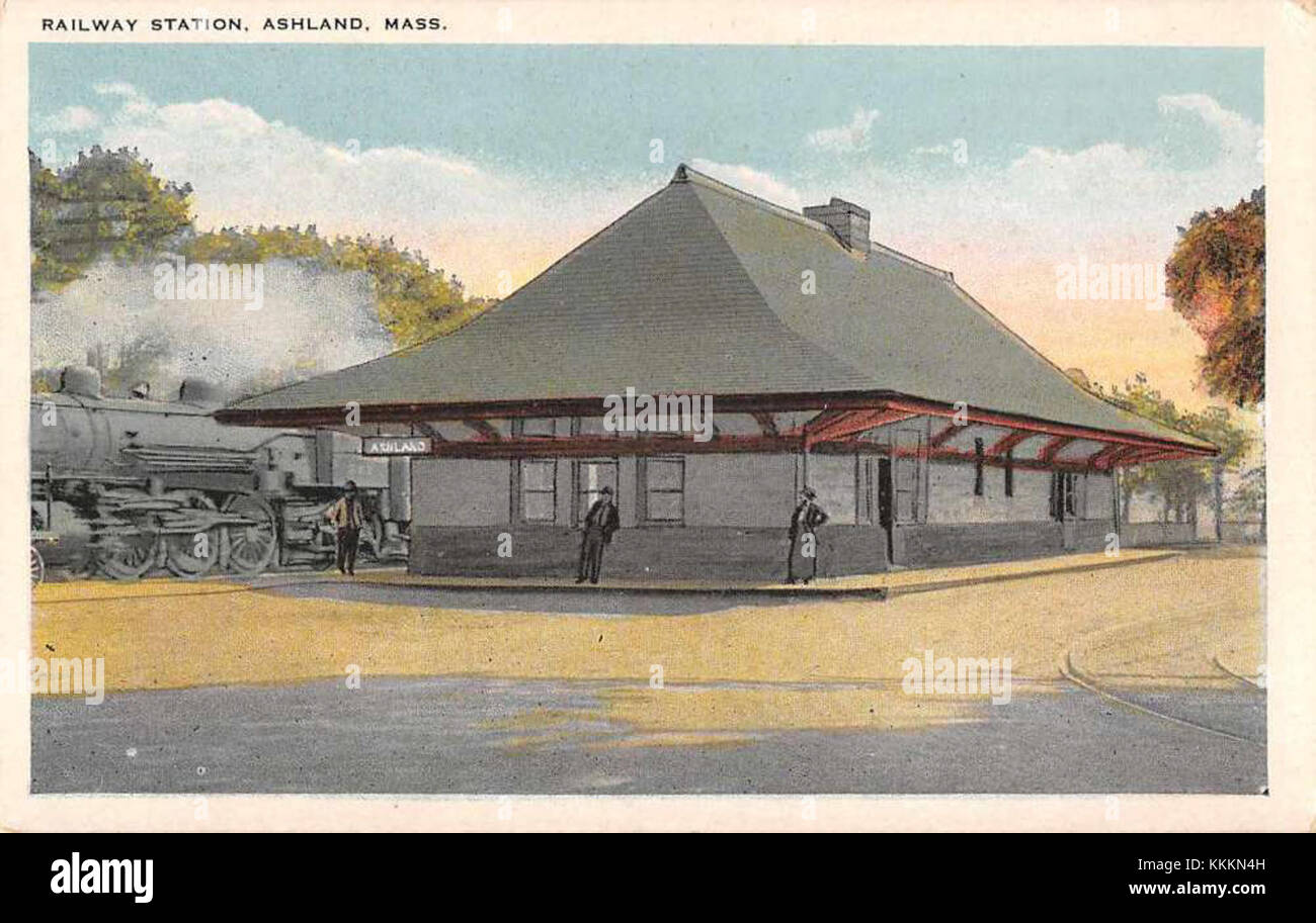 This postcard features Ashland Station, a historical train station that ...