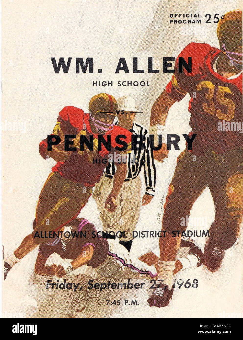 This 1968 football program features the match between William Allen and ...