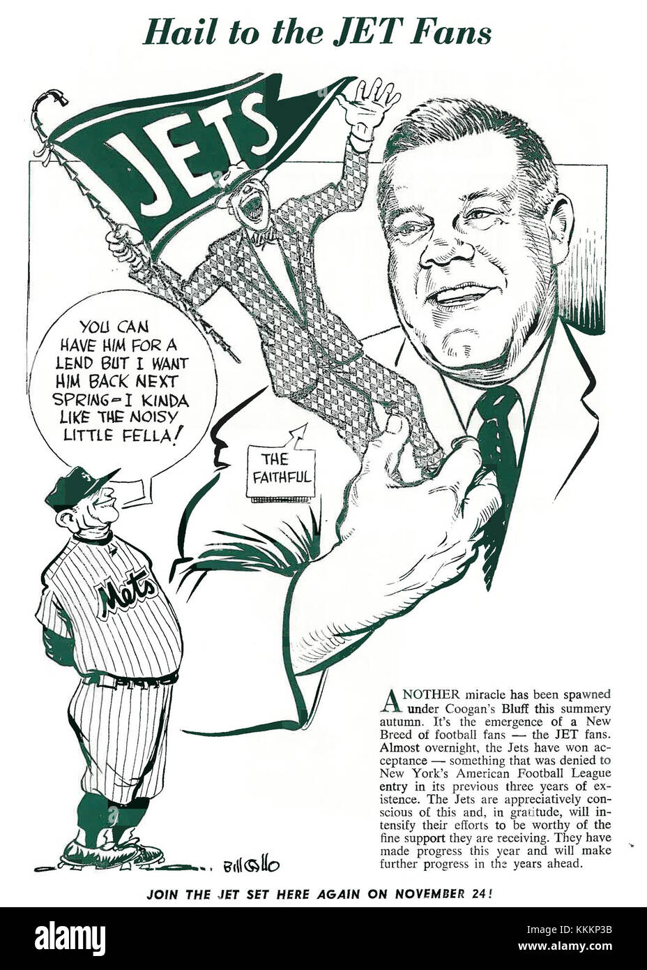 A Jets fan is pictured showing their support for the team, wearing team ...