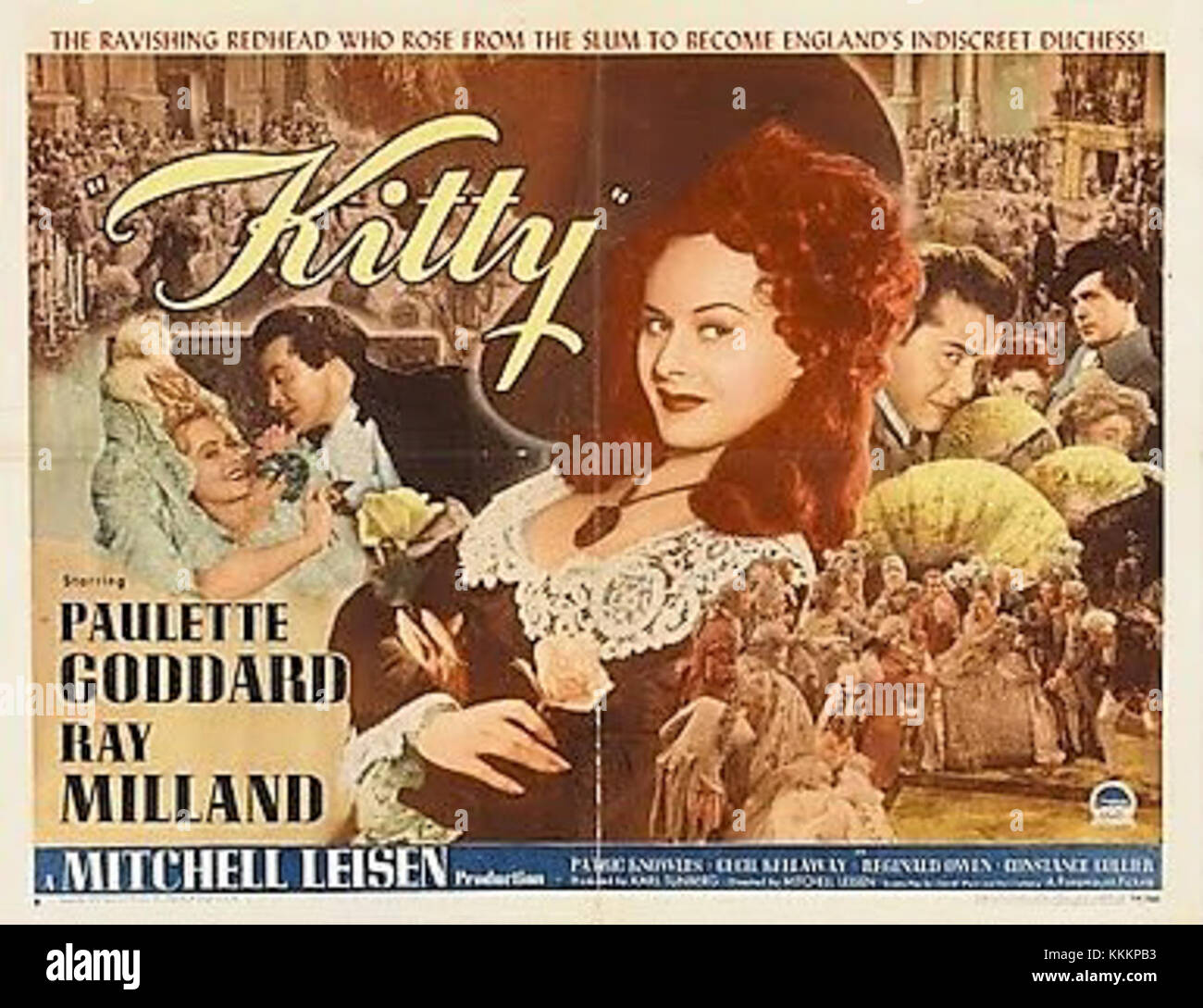 The 1945 poster for 'Kitty' is a promotional piece for the movie ...