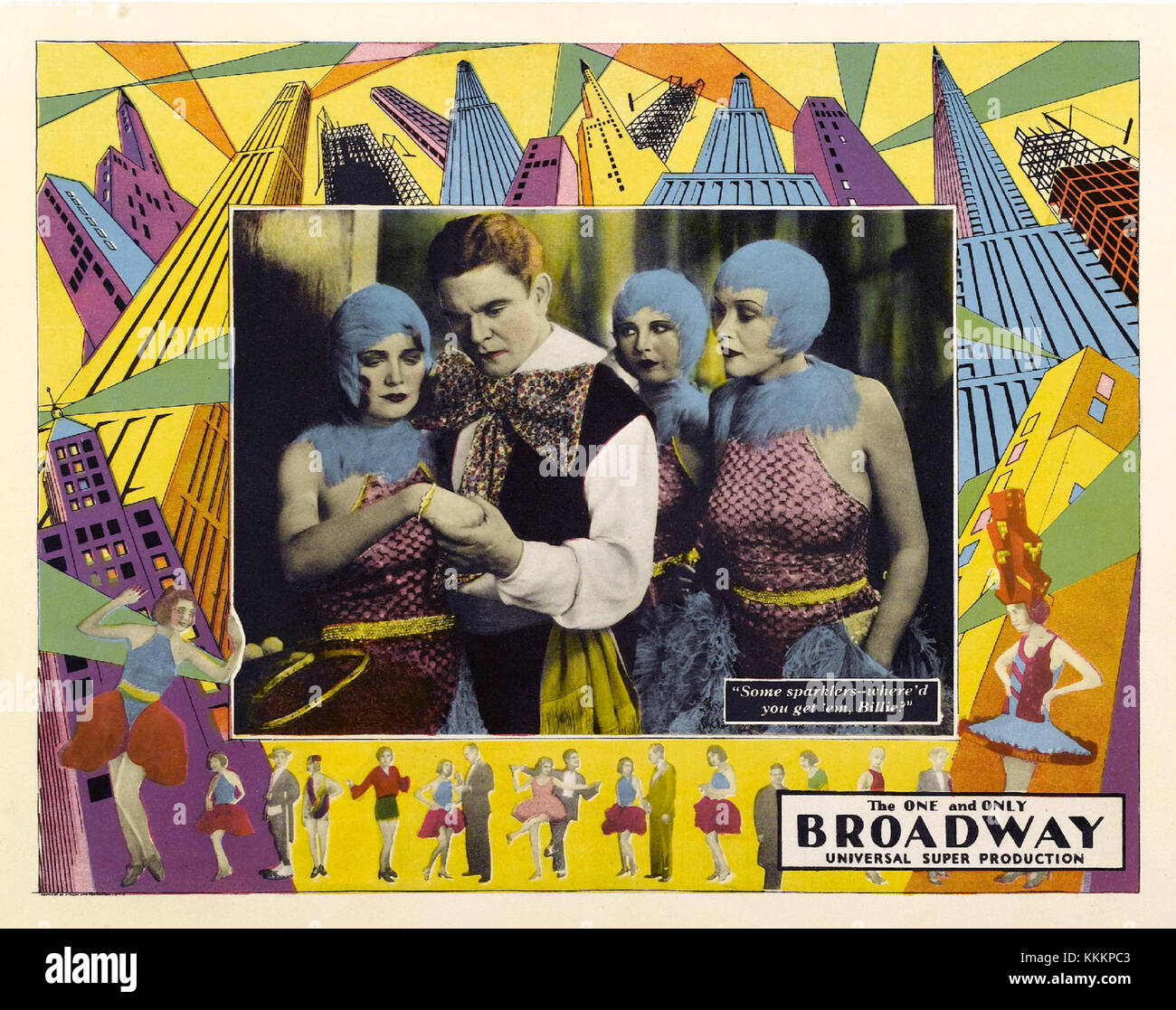 A Broadway lobby card features promotional material for a theater ...