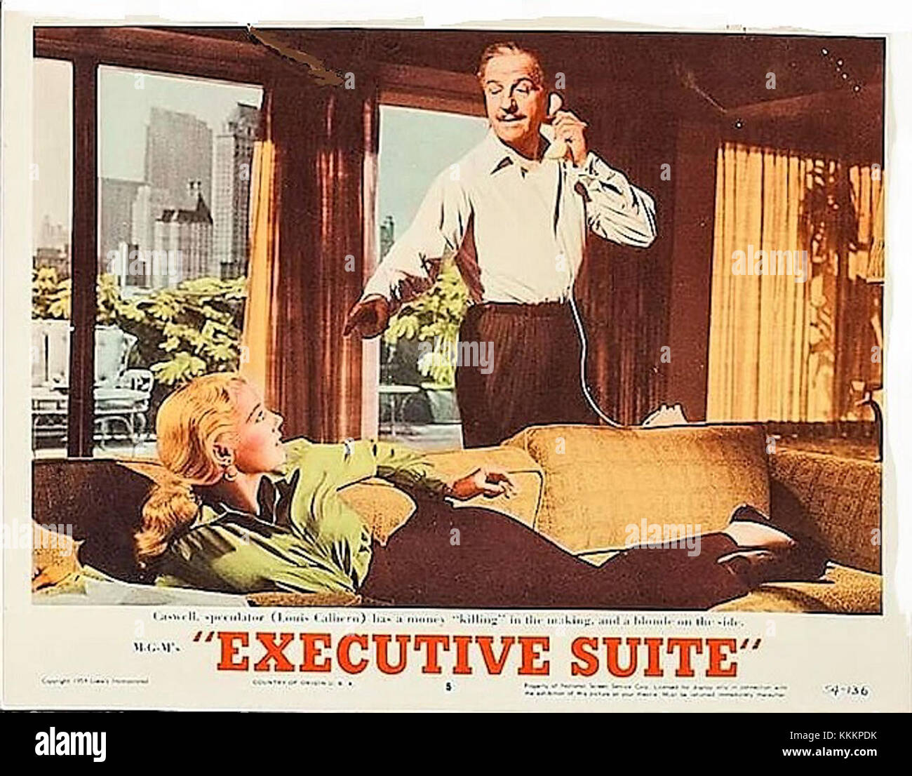 The 1954 lobby card for the film *Executive Suite* showcases the ...
