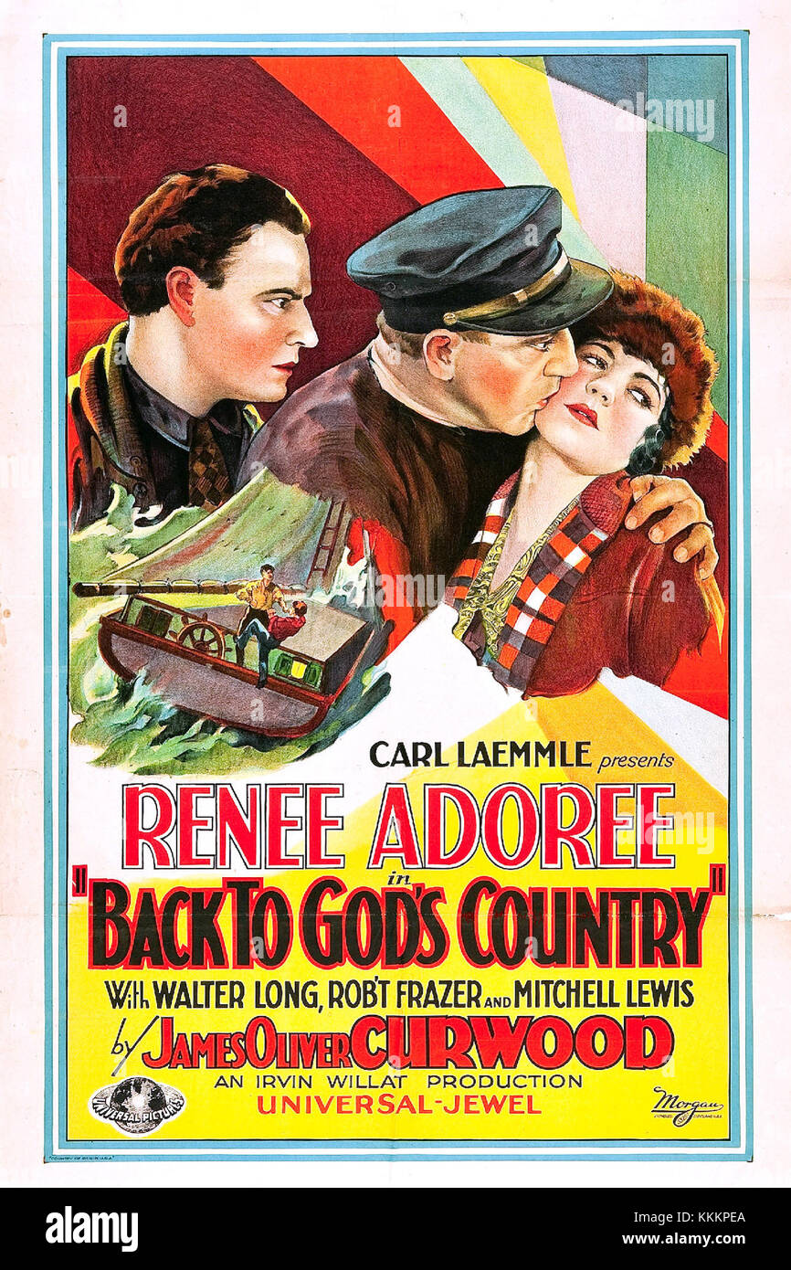 This is a promotional poster for the 1919 film *Back to God's Country ...