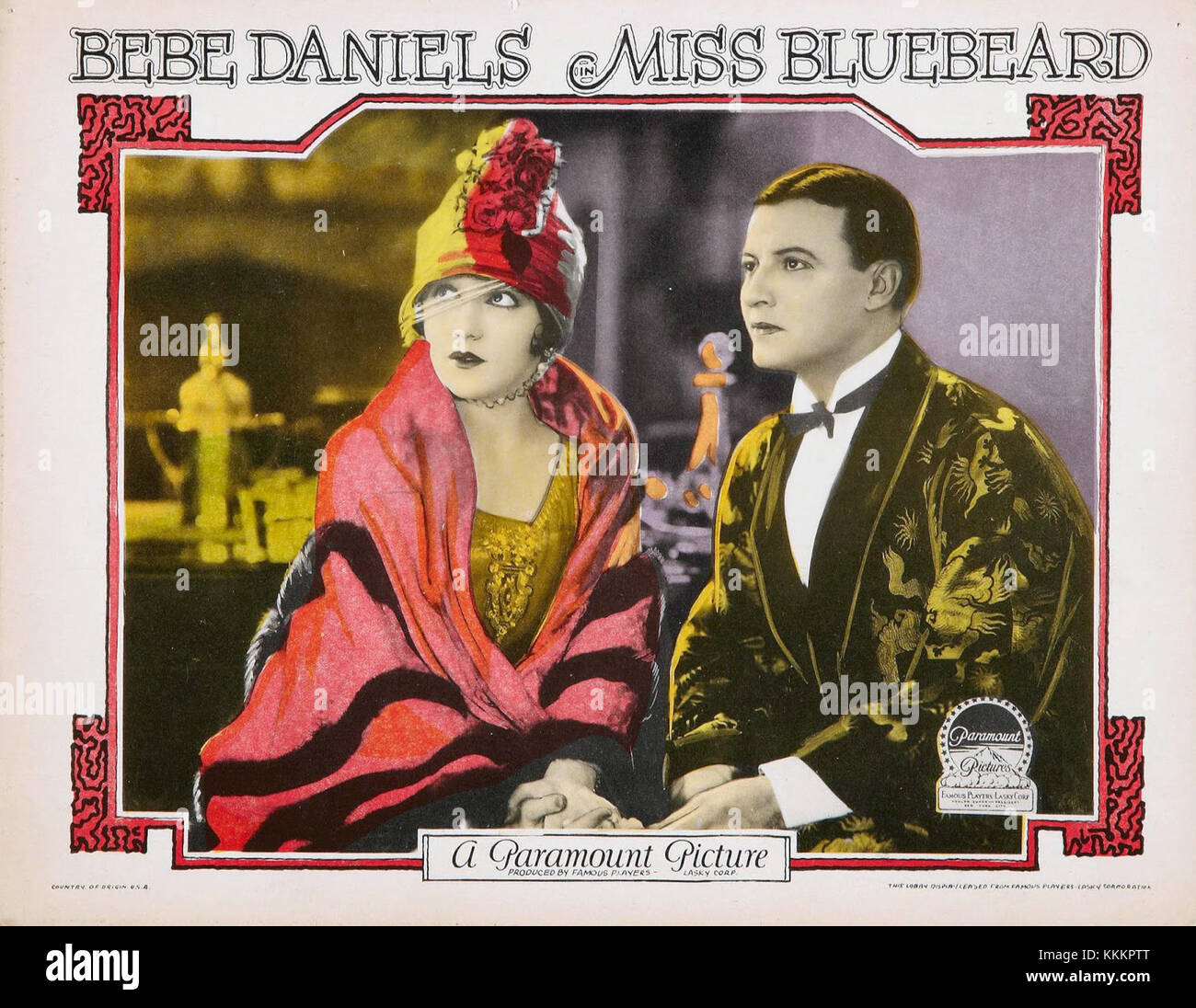 The lobby card for the 1946 film *Miss Bluebeard*, a comedy-mystery ...