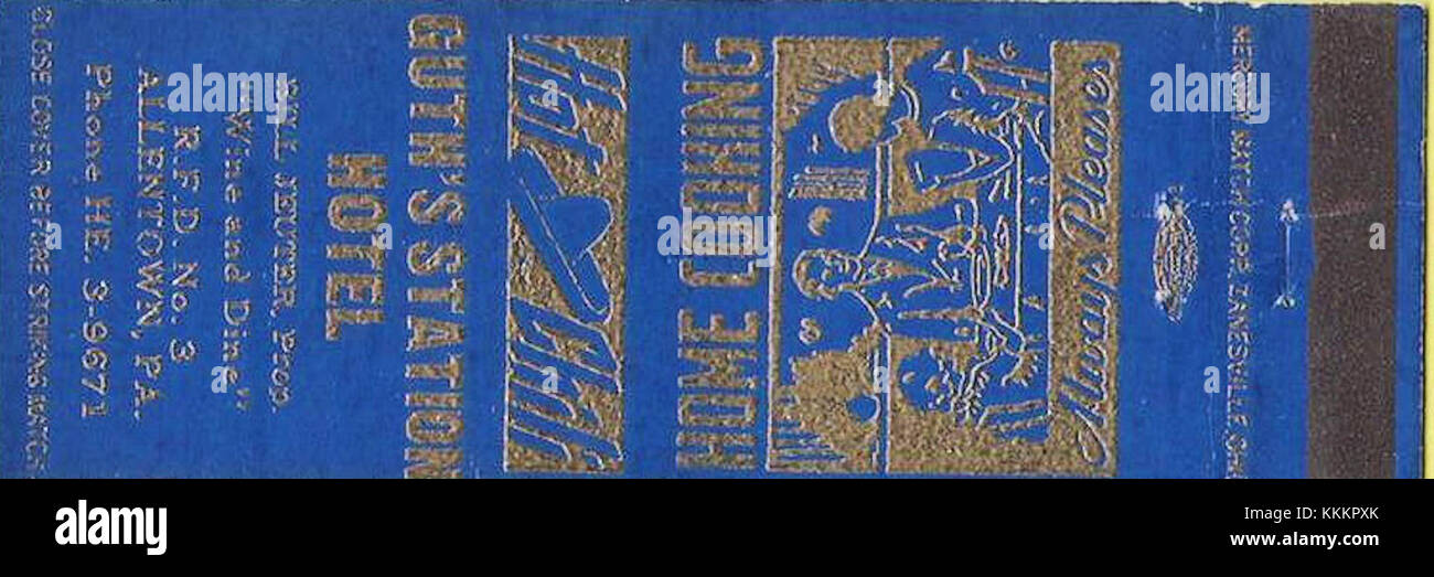 This matchbook, from Guth's Station Motel in Allentown, PA, dates back ...