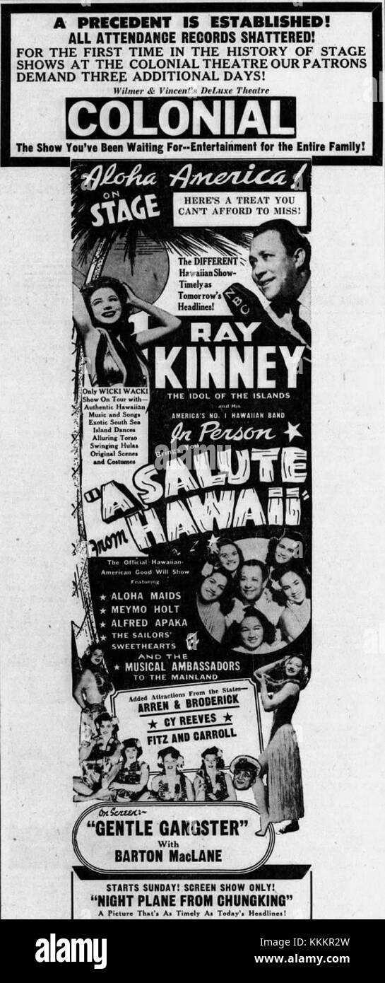 A vintage advertisement from the Colonial Theater in Allentown ...