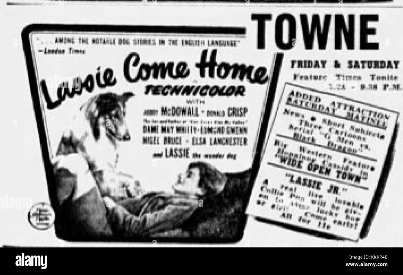 The Towne Theater advertisement from January 14, 1944, in Allentown ...