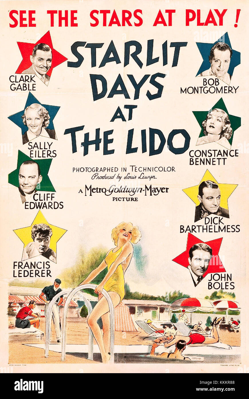 Starlit Days at the Lido poster Stock Photo - Alamy