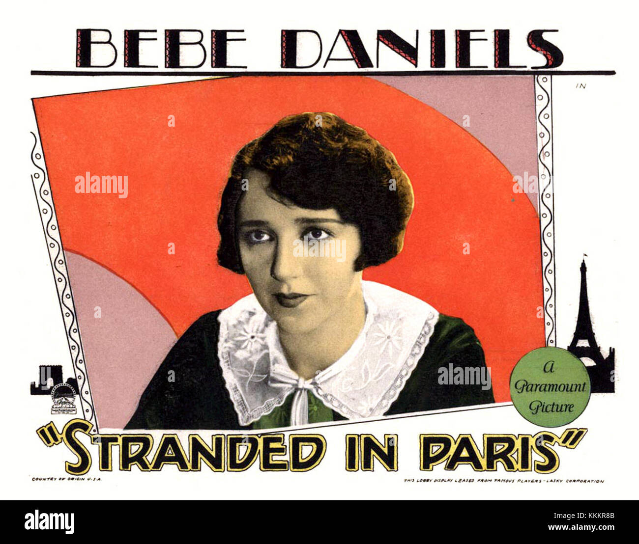 'Stranded in Paris' is a film from the early 20th century. This lobby ...