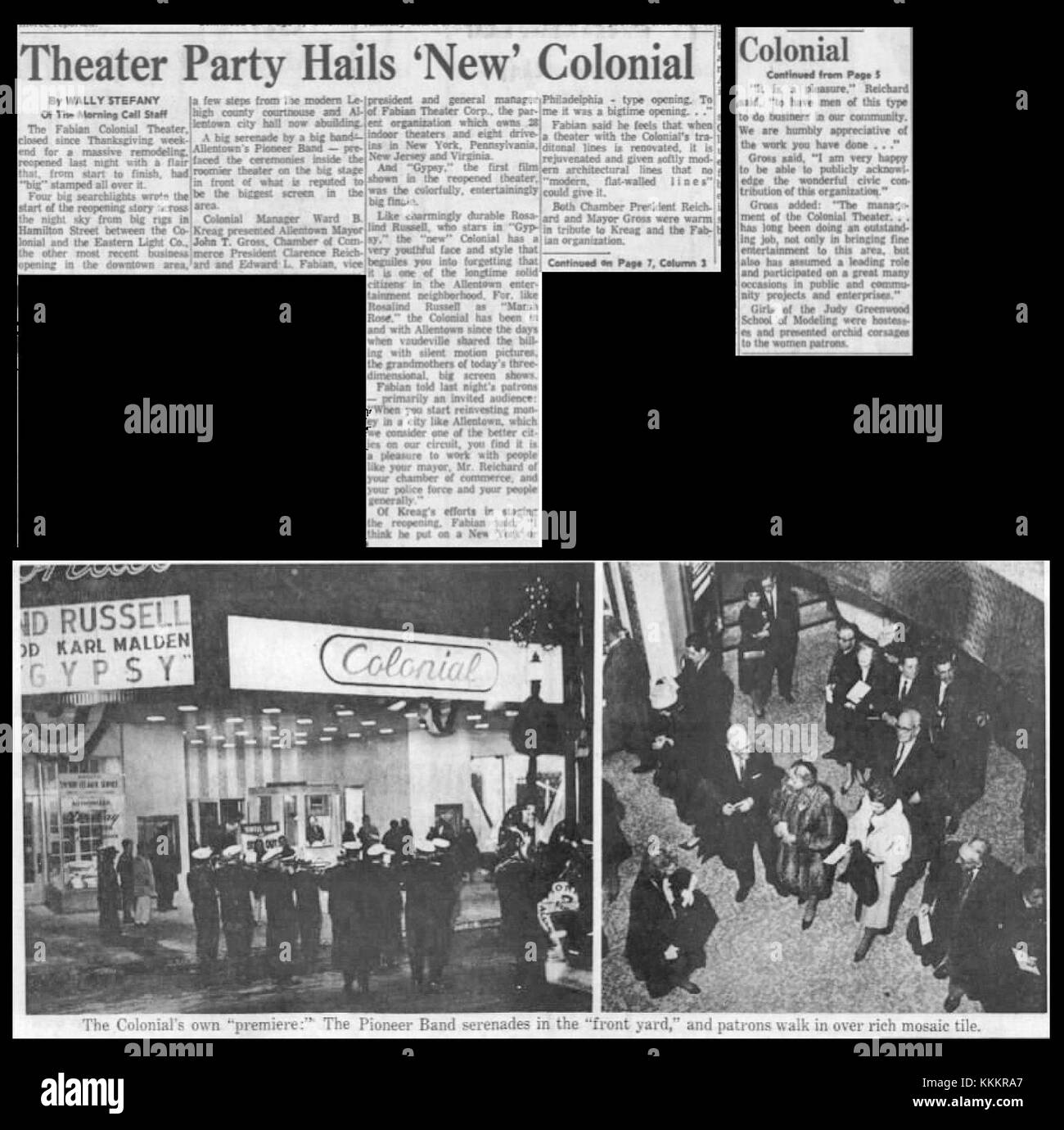 The 1962 opening of the Colonial Theater in Allentown, Pennsylvania ...