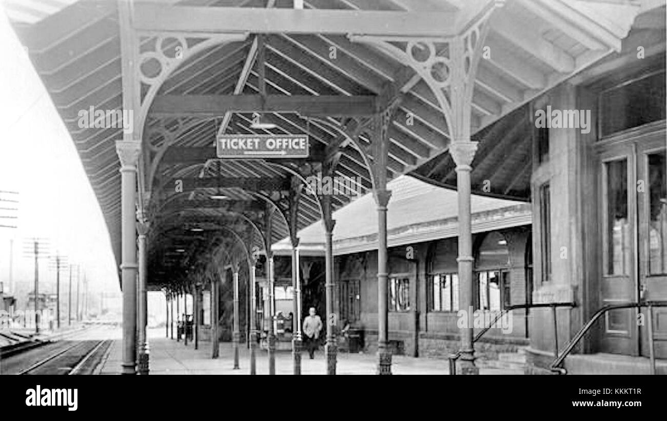 This photograph, taken in 1955, shows a view of the Allentown NJC Train ...