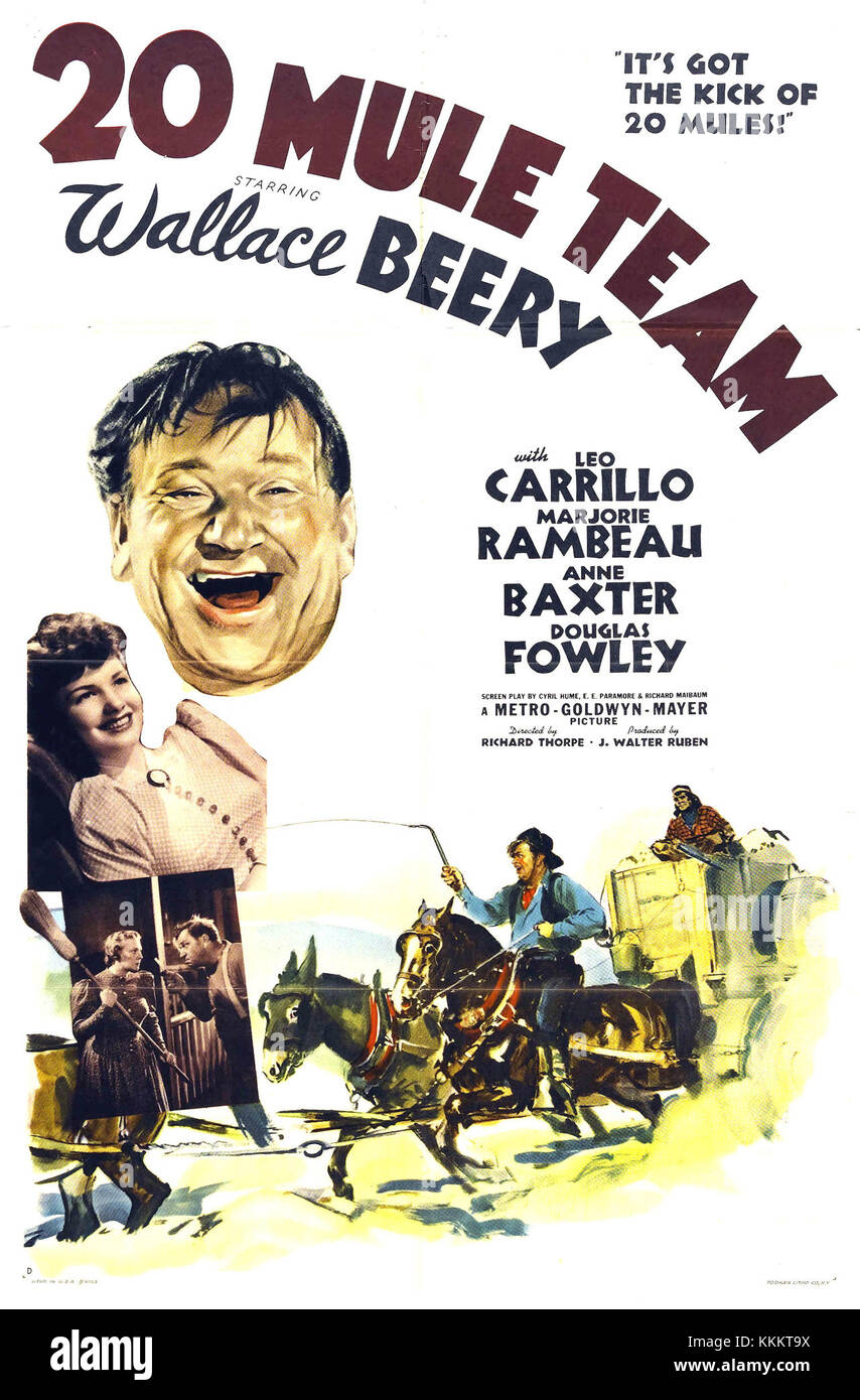 The 20 Mule Team poster is an iconic representation of the famous mules ...