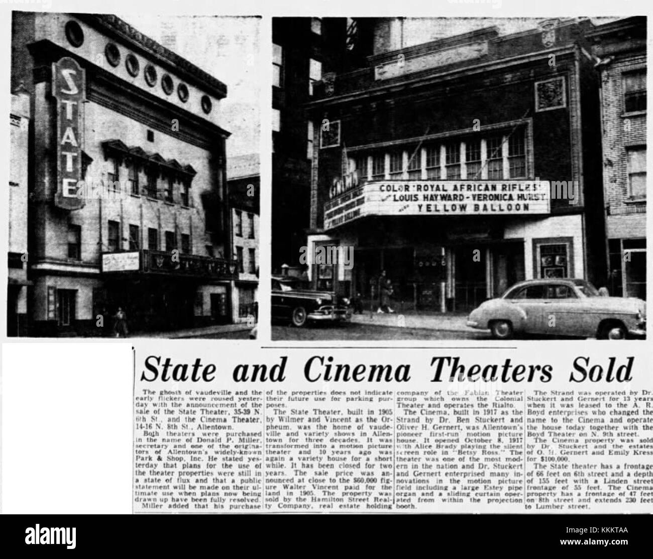 On December 23, 1953, the State and Cinema Theaters in Allentown ...