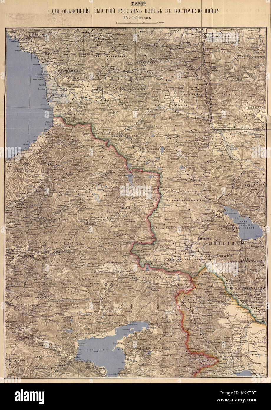 This map, created by Bogdanovich in 1876, shows the Caucasus War area ...