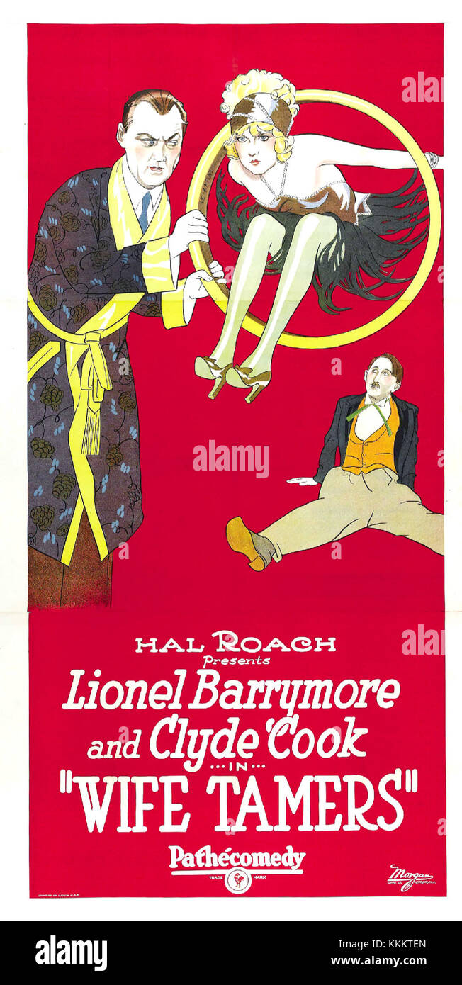 The *Wife Tamers* poster from the 1920s promotes a silent comedy film ...