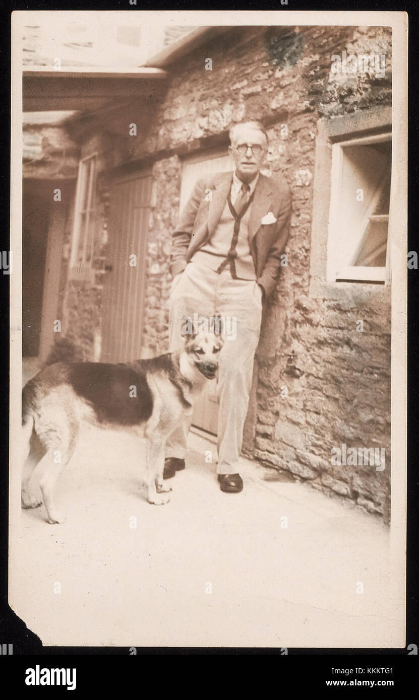 A photograph of J.R. Ackerley, a prominent English writer, with his dog ...