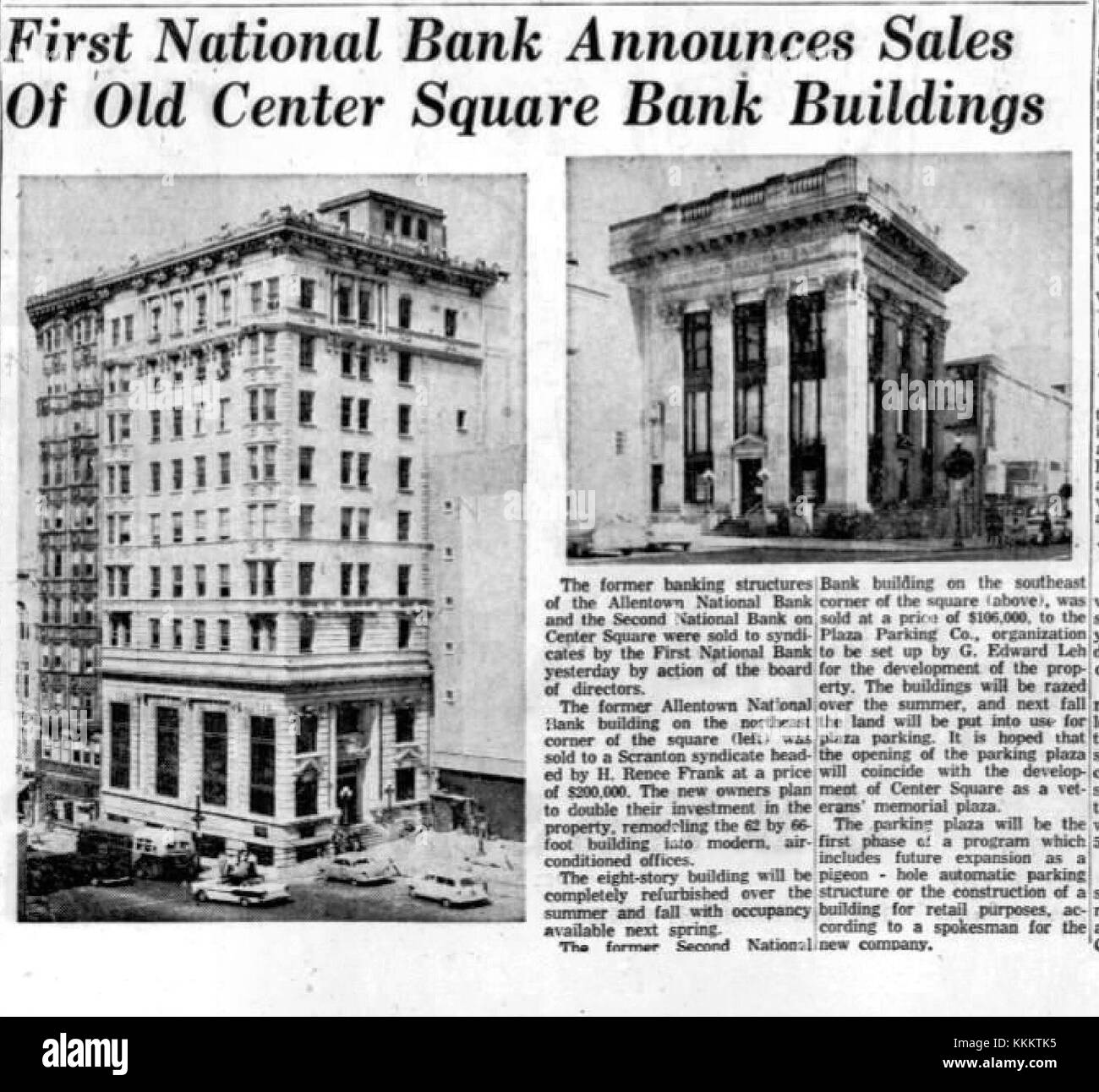 The Second National Bank Building in Allentown, Pennsylvania, was sold ...