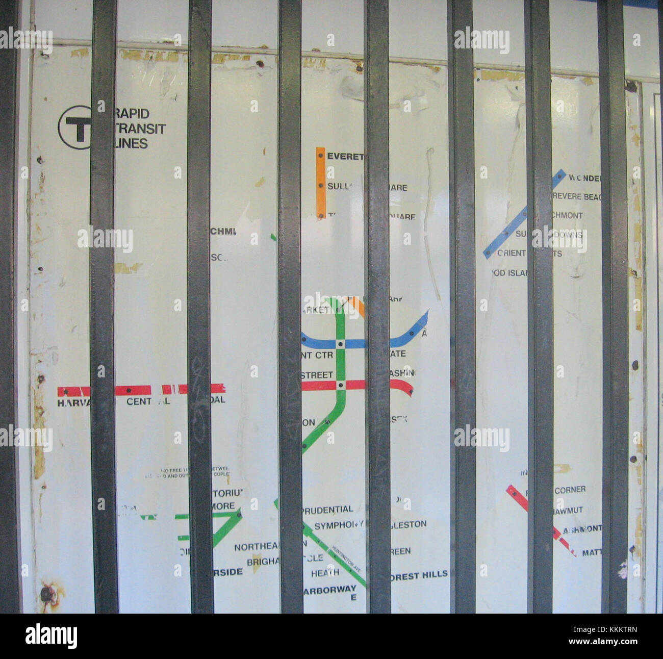 The 1967 MBTA subway map showcases the layout of the subway system in ...