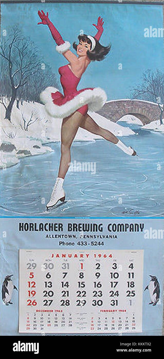 The 1964 Horlacher Brewery Calendar from Allentown, Pennsylvania ...