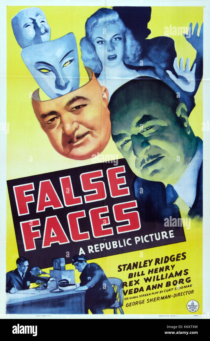 A poster for *False Faces*, a notable work, typically depicting themes ...
