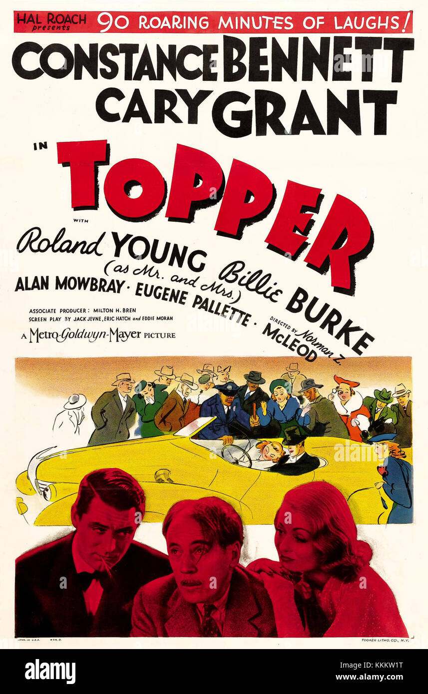 The Topper poster is a promotional item for the 1953 film 'Topper ...