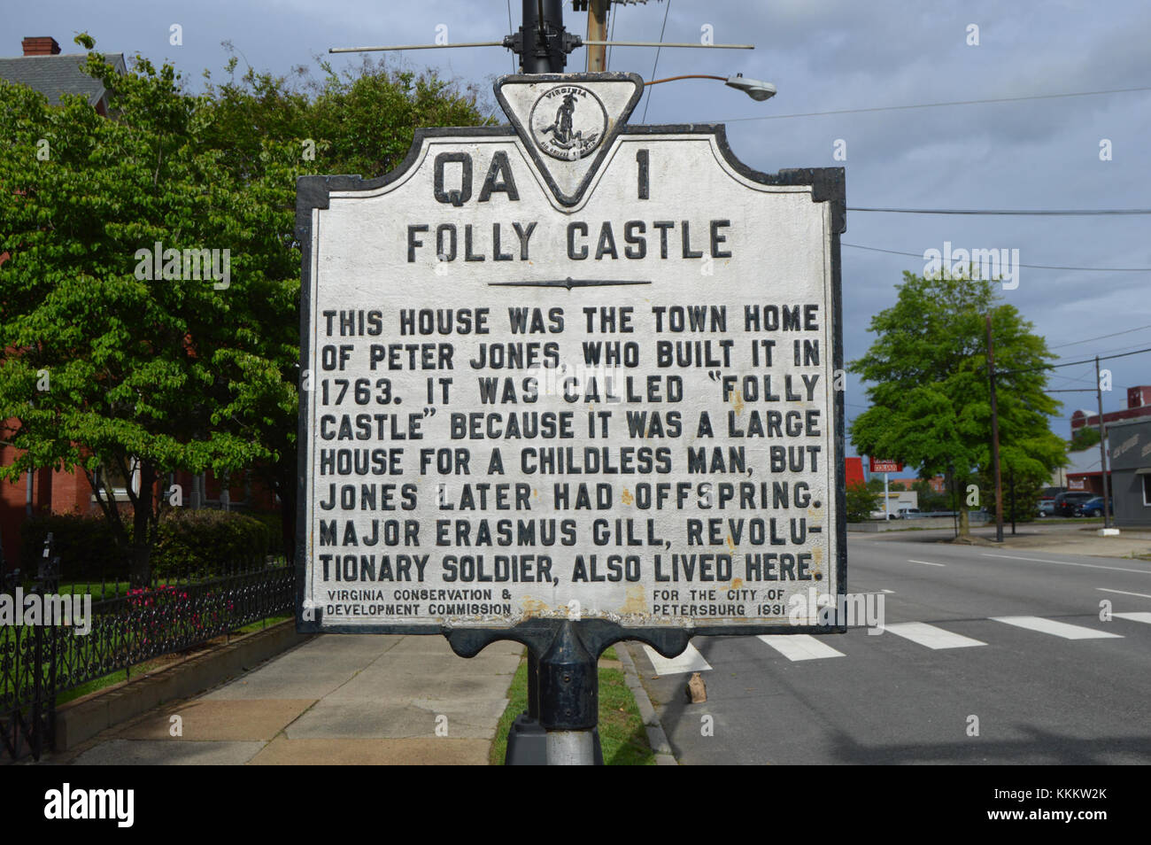 The Folly Castle historical marker marks the location of Folly Castle ...