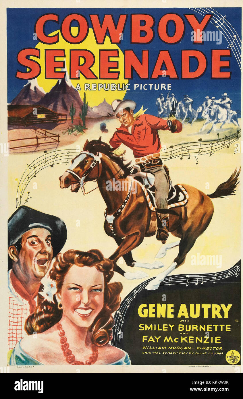 Poster for the 1930 film *Cowboy Serenade*, a Western musical film ...