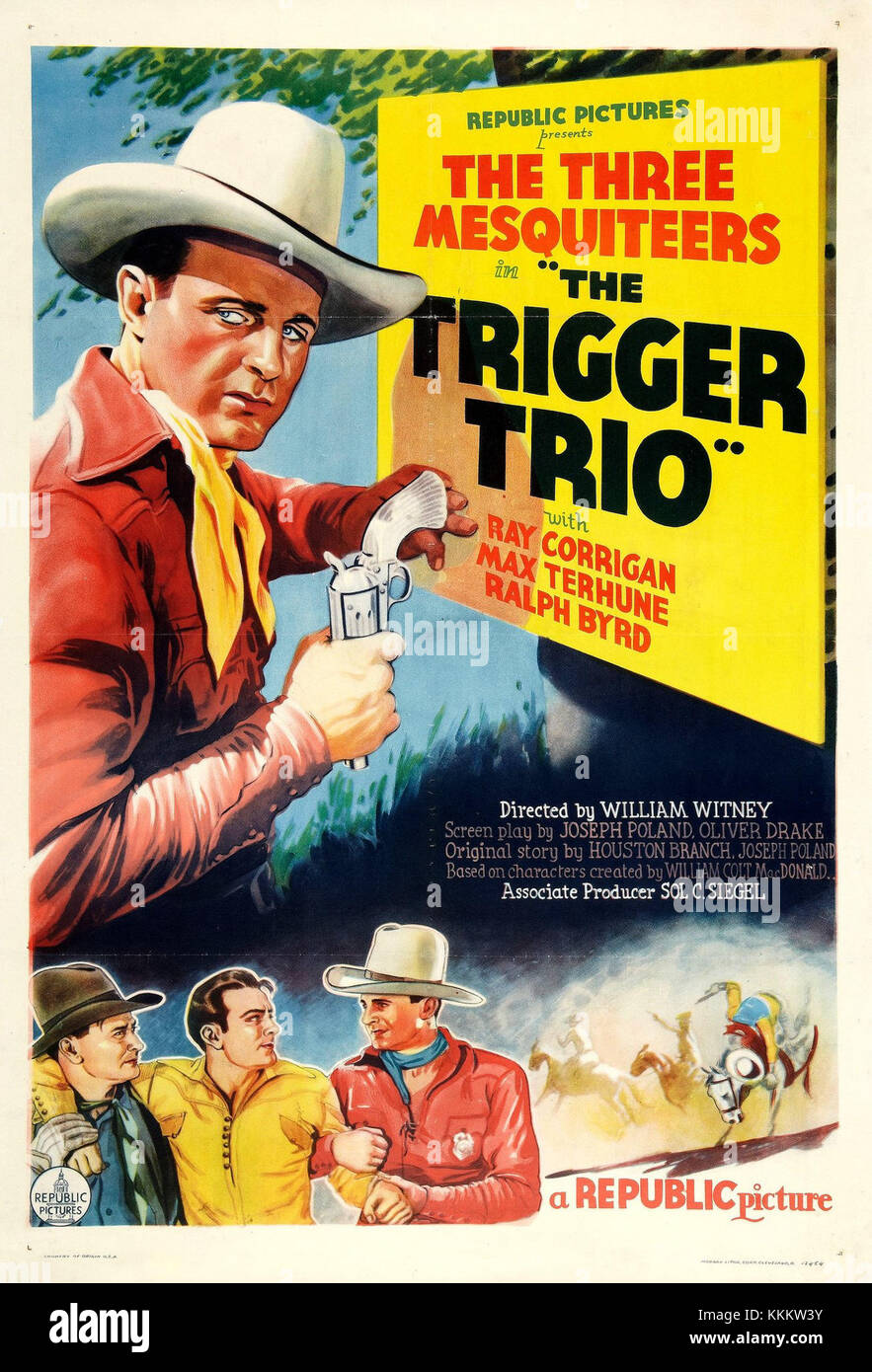 The Trigger Trio Film Poster, an advertisement for the 1940s film ...