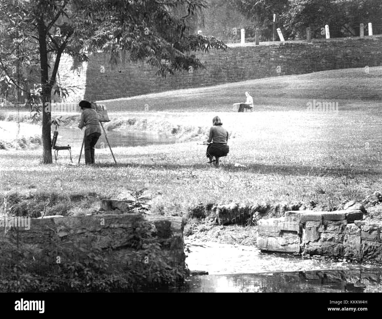 Photograph from 1949 featuring artists at Union Terrace Park in ...