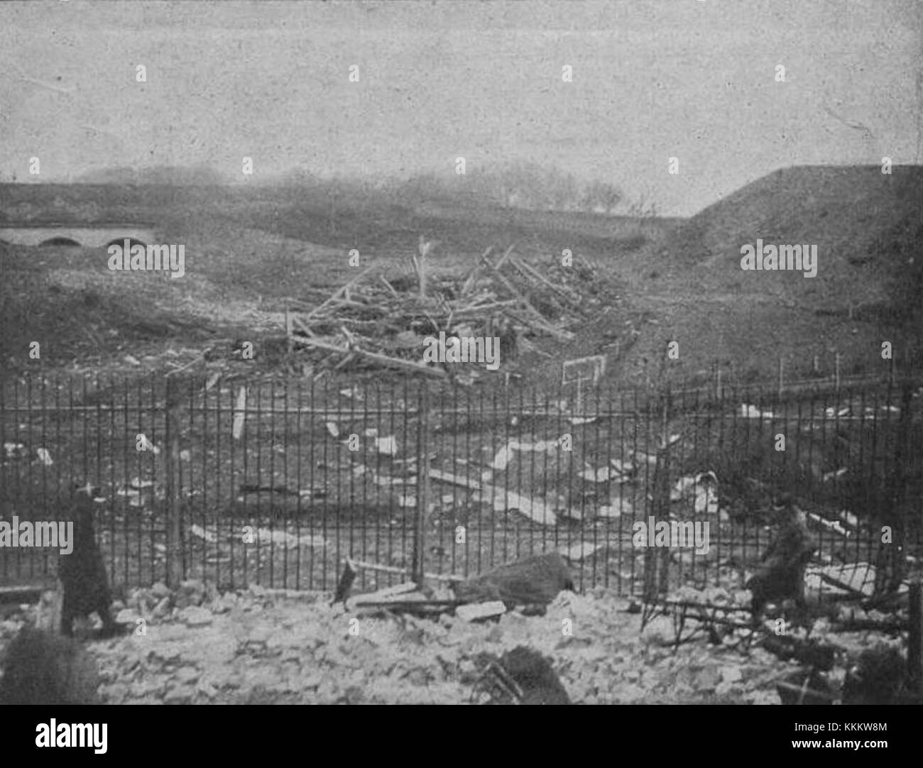 This historical image of the Warsaw Citadel, taken after an explosion ...