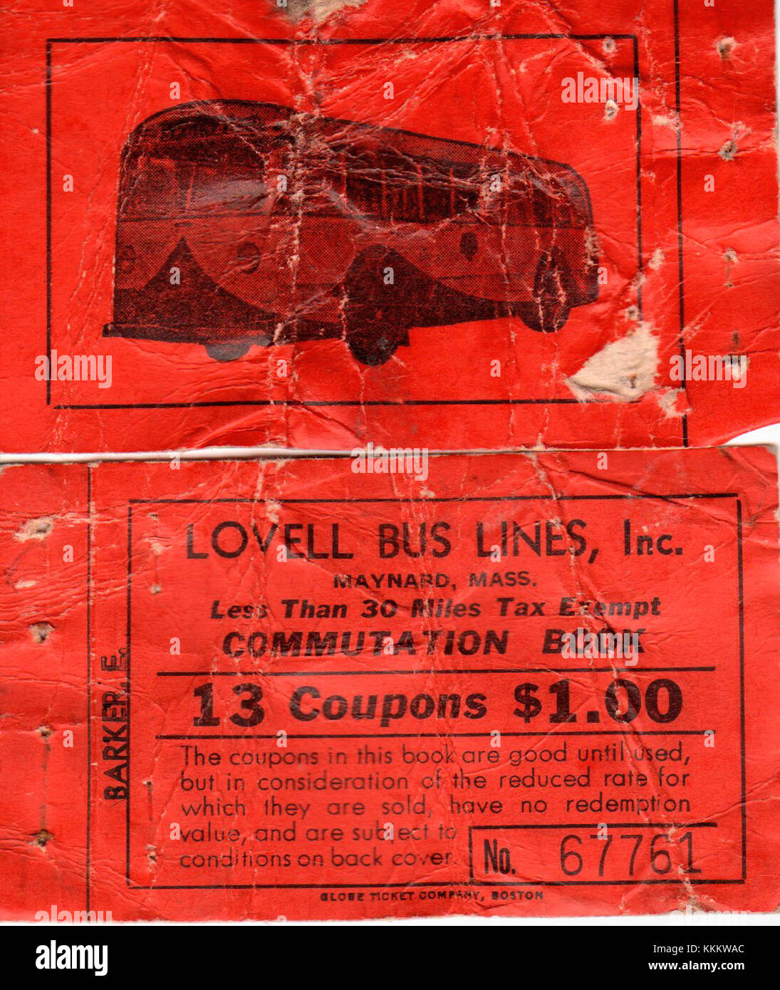 The Lovell Bus Lines commutation book is a historical document related ...
