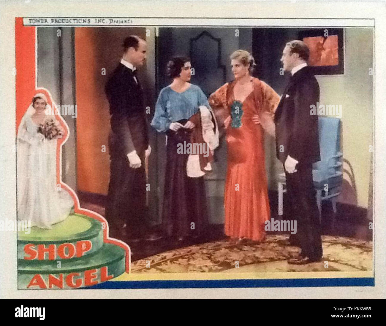 This lobby card features the movie *Shop Angel*, showcasing the central ...