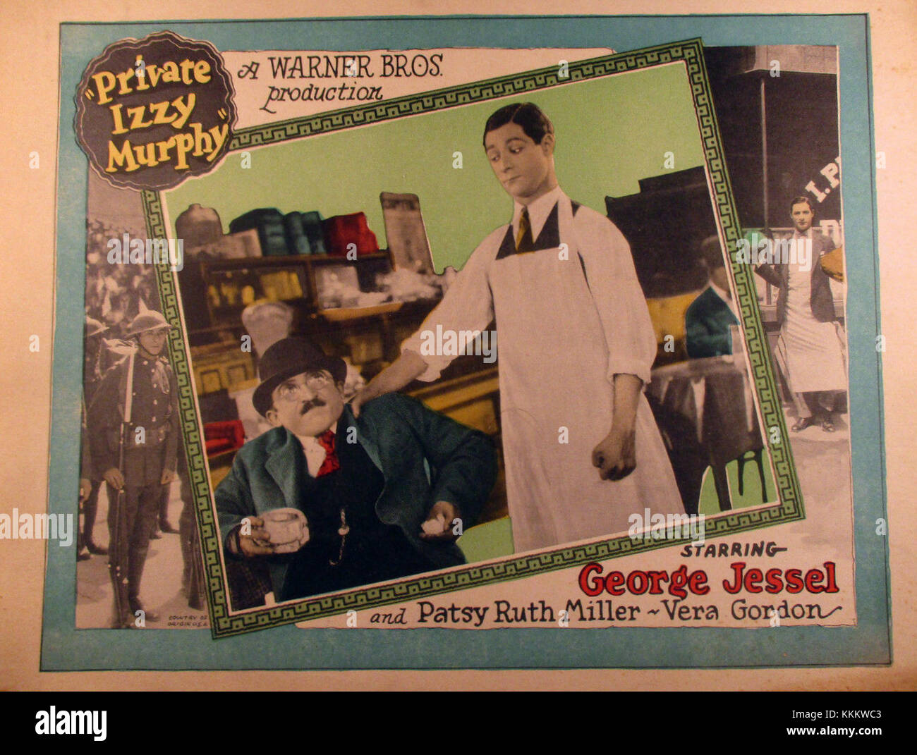 A lobby card from the 1943 film 'Private Izzy Murphy', a wartime comedy ...