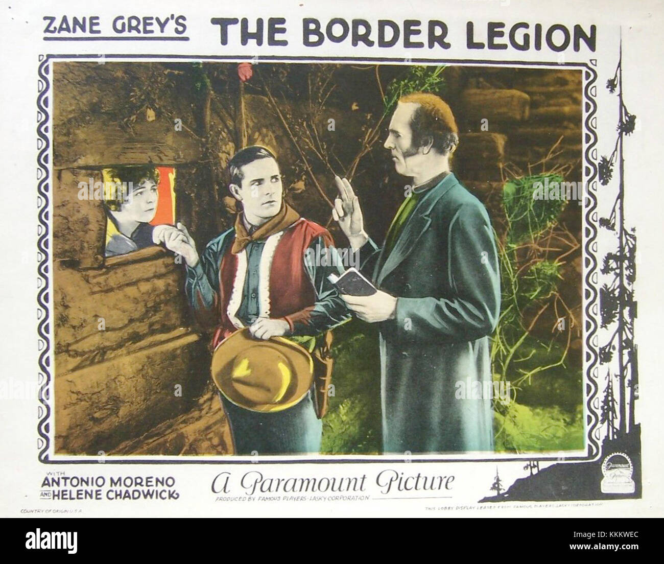 A promotional lobby card from the movie *Border Legion*, reflecting its ...