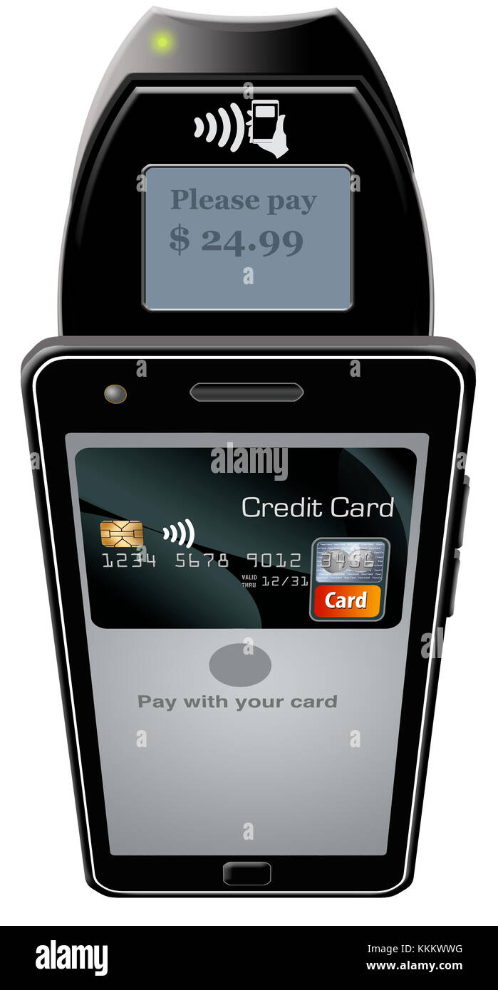Here is a tap to pay transaction involving a cell phone and a reader ...