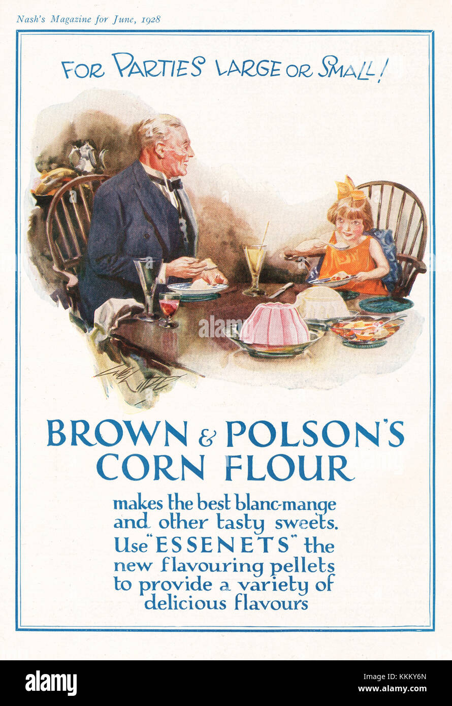 1928 UK Magazine Brown & Polson Corn flour Advert Stock Photo - Alamy