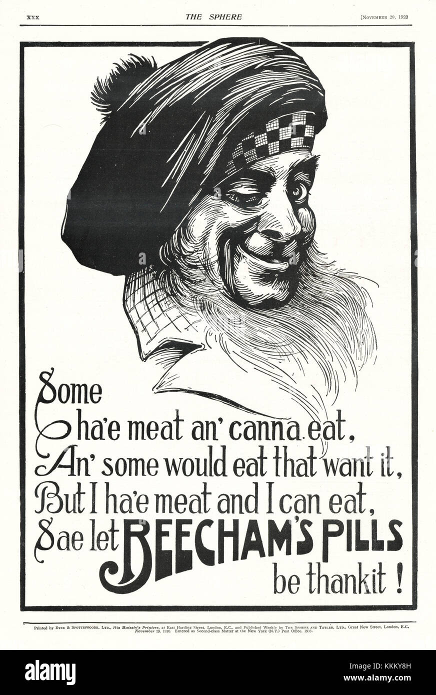 1920 UK Magazine Beechams Pills Advert Stock Photo - Alamy