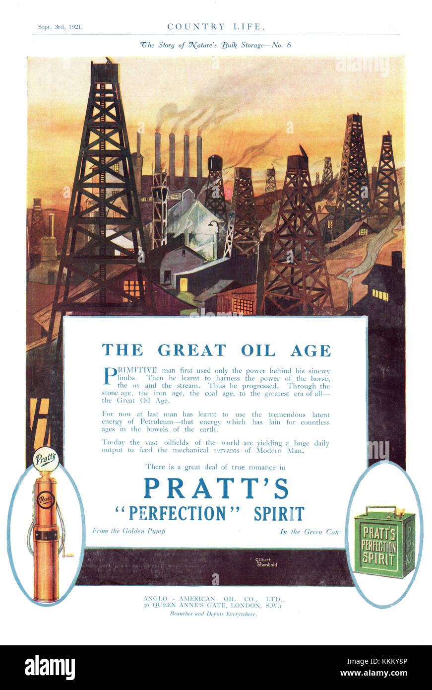 1921 UK Magazine Pratt's 'Perfection' Spirit Advert Stock Photo - Alamy